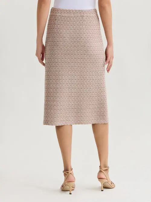 Misook Tonal Tweed Straight Knit Skirt
