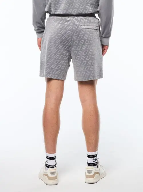 SERGIO TACCHINI Bandiera Debossed Velour Short - Sleet