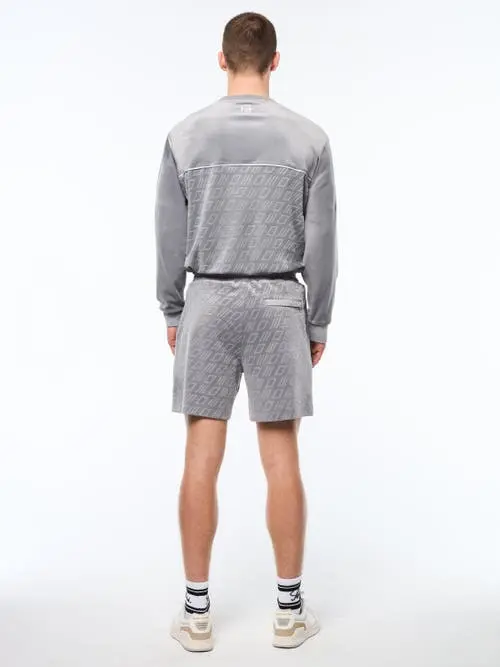 SERGIO TACCHINI Bandiera Debossed Velour Short - Sleet