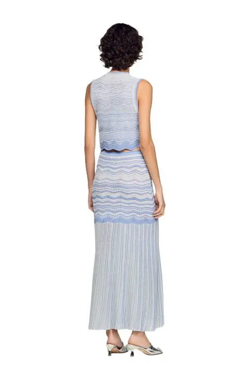 Sandro Sleeveless Crop Top - Sky Blue