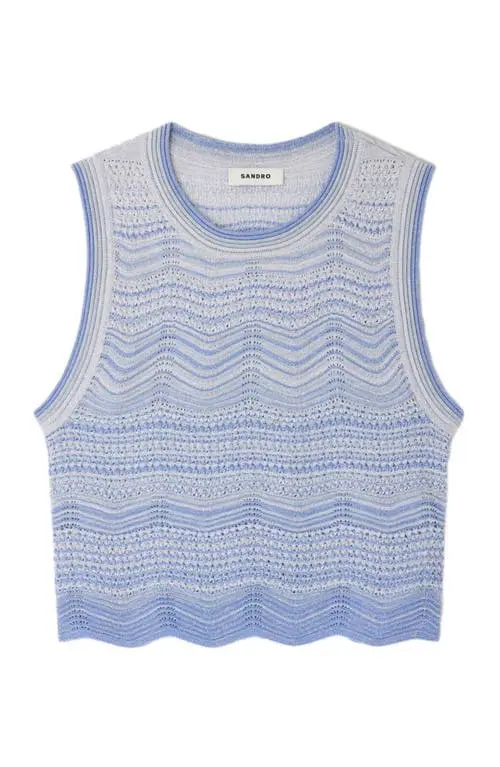 Sandro Sleeveless Crop Top - Sky Blue