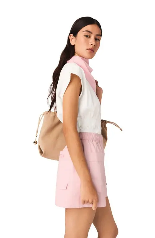 Maje Cotton Shorts With Embroidered Back Detail - Pink