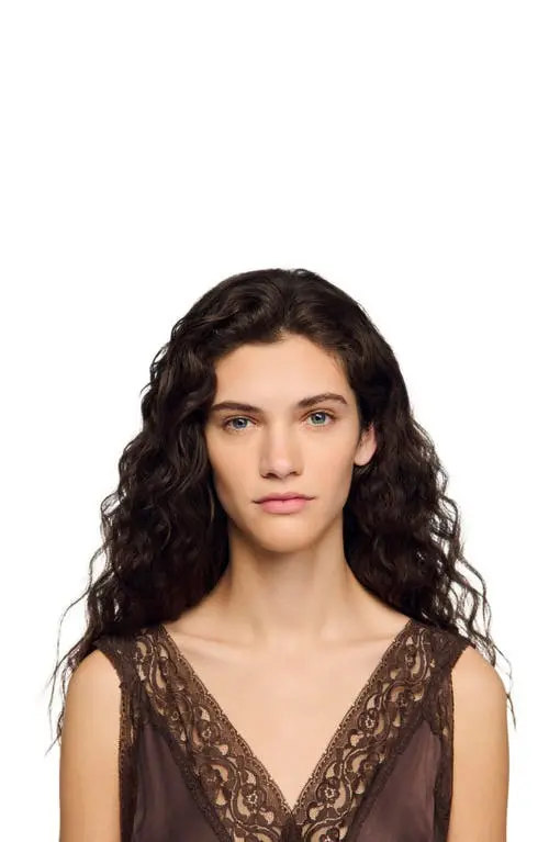 Sandro Lace Trim Maxi Dress
