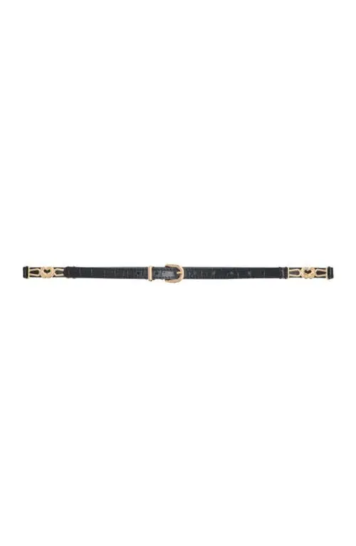 Maje Slim Croc-effect Leather Belt