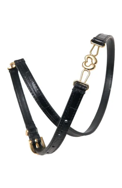 Maje Slim Croc-effect Leather Belt