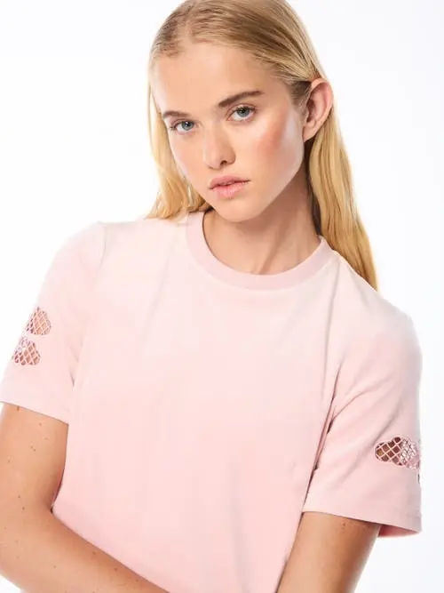 SERGIO TACCHINI Nuvola Velour Cropped T-shirt