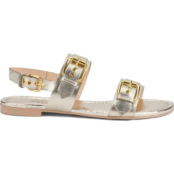 Agl Summer Buckled Sandals - Platinum Leather