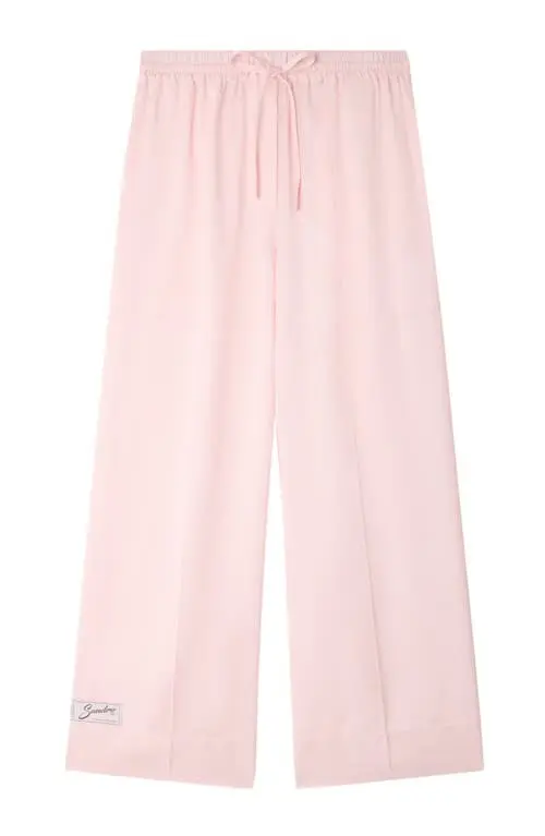 Sandro Satin-effect Wide-leg Trousers - Light Pink