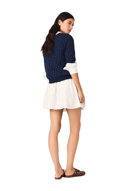 Maje Beaded Bubble Mini Skirt
