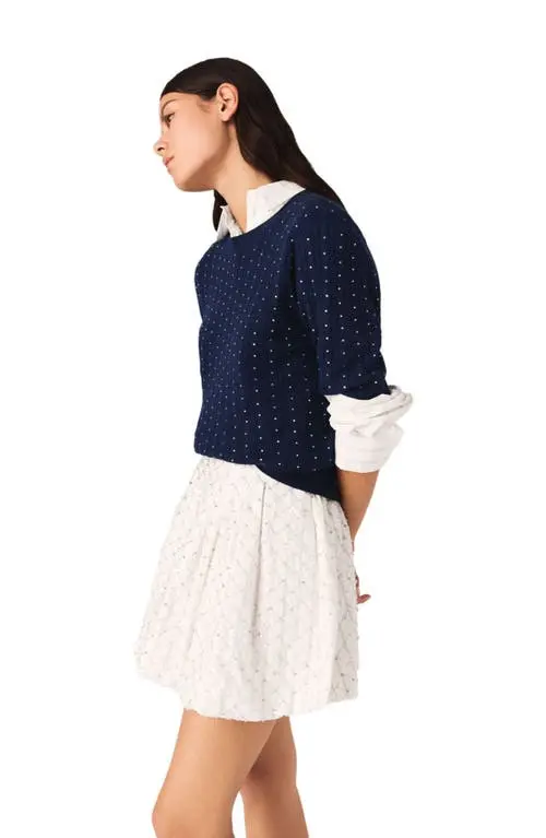 Maje Beaded Bubble Mini Skirt