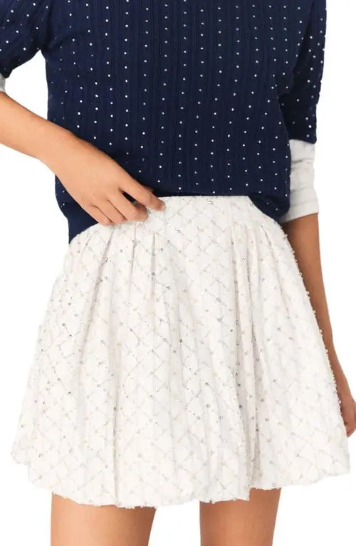 Maje Beaded Bubble Mini Skirt