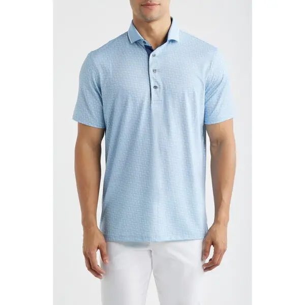 Greyson Rogue River Wave Print Performance Golf Polo