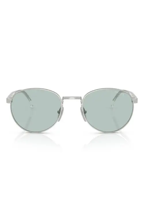 Prada 53mm Oval Sunglasses - Silver Avio Chiaro/acciaio