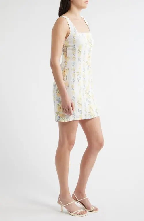 Bella Dahl Floral Smock Back Linen Blend Minidress - Wildflower