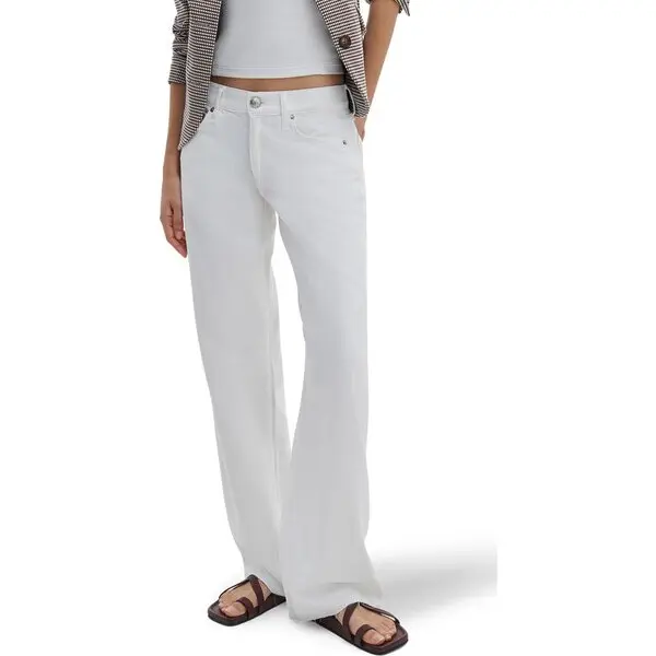 Rag & Bone Cam Featherweight Low Rise Relaxed Straight Leg Jeans - White