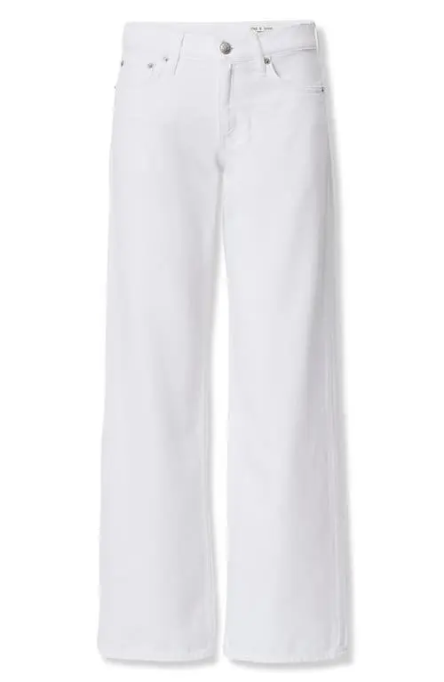 Rag & Bone Cam Featherweight Low Rise Relaxed Straight Leg Jeans - White
