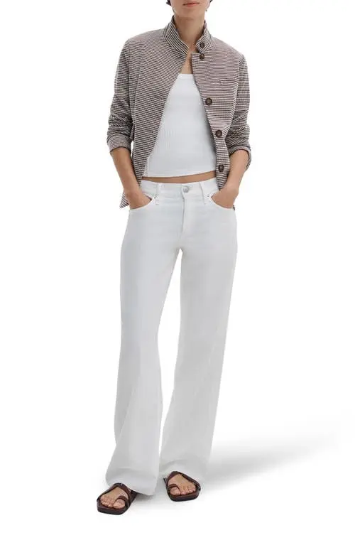 Rag & Bone Cam Featherweight Low Rise Relaxed Straight Leg Jeans - White