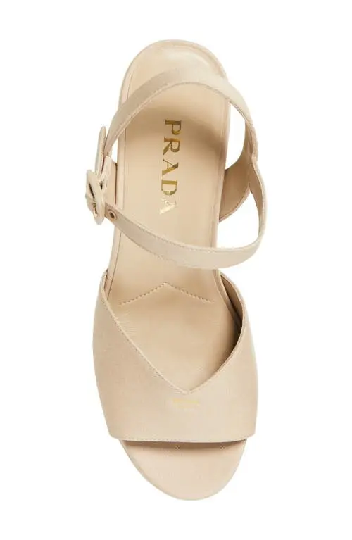 Prada Block Heel Platform Sandal - Khaki