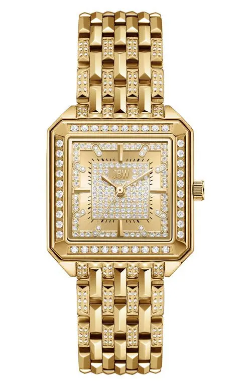 JBW Astra Crystal Pavé Bracelet Watch - Gold