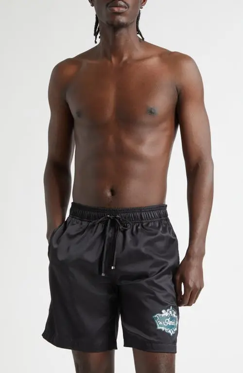 Amiri Chateau Crest Swim Trunks - Black
