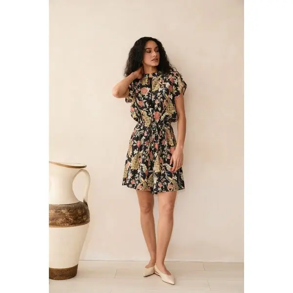 RAISHMA Samara Floral Playsuit - Black
