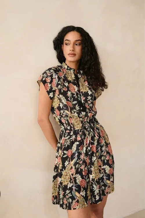 RAISHMA Samara Floral Playsuit - Black