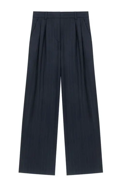 Maje Striped Wool Blend Suit Trousers