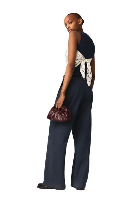 Maje Striped Wool Blend Suit Trousers