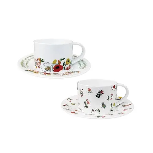 Twig New York Language Of Flowers Set Of Two Cups And Saucers
