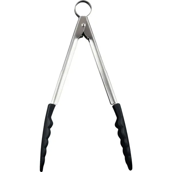 CUISIPRO 9.5 Inch Silicone Locking Tongs - Black