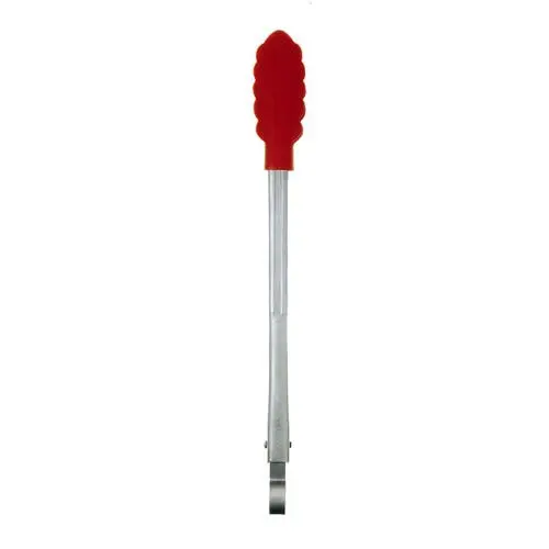 CUISIPRO 9.5 Inch Silicone Locking Tongs - Red