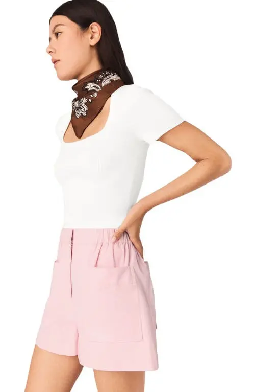 Maje Square-neck Ribbed Top - White