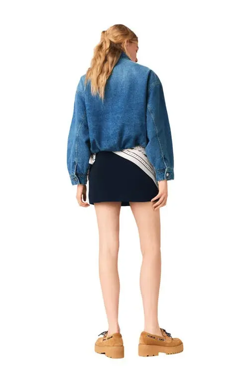 Maje Denim Bomber Jacket