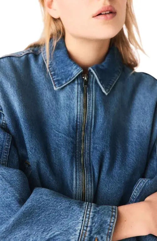 Maje Denim Bomber Jacket