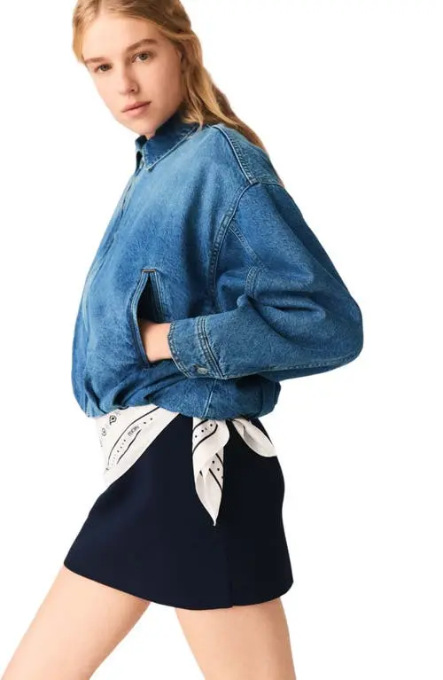 Maje Denim Bomber Jacket