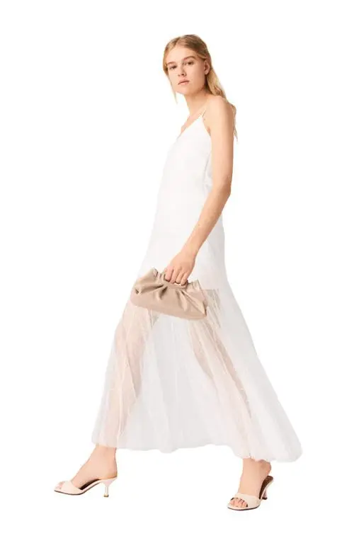 Maje Taffeta And Lace Dress