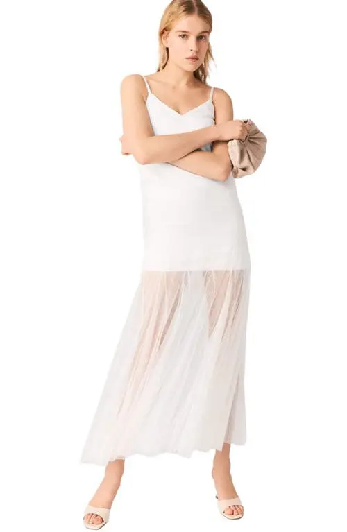 Maje Taffeta And Lace Dress