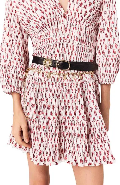 Maje Leather Belt With Jewel