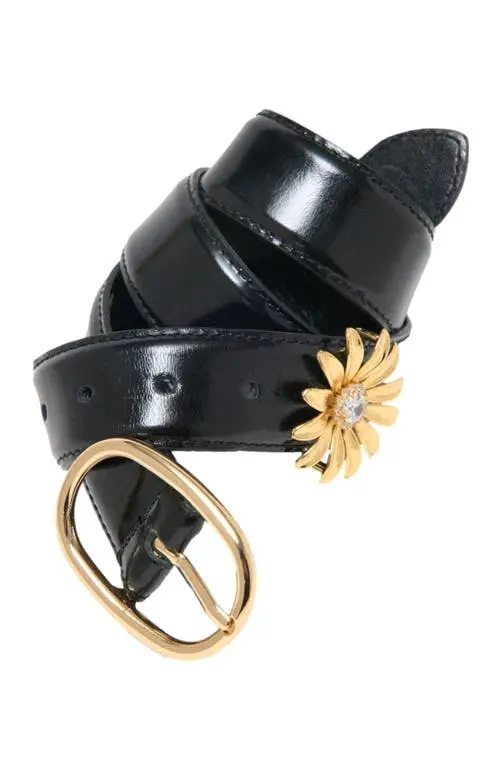 Maje Leather Belt With Jewel