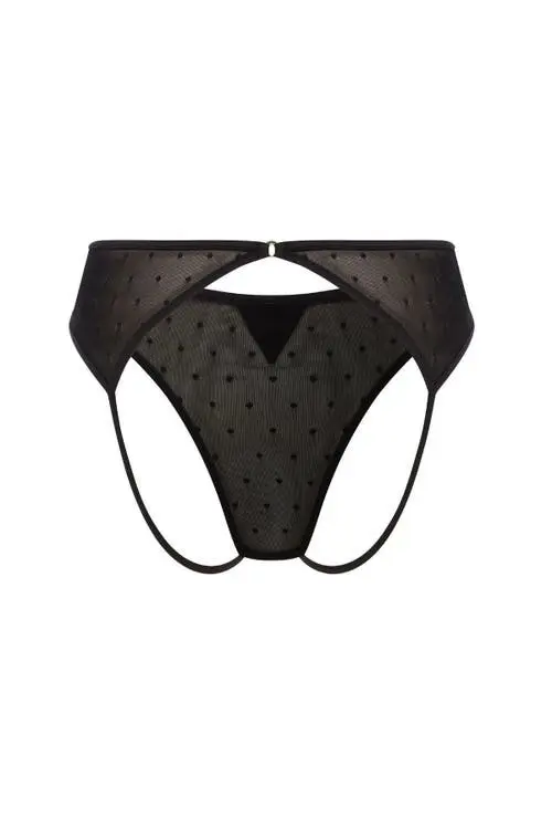 HOUSE OF SILK Matilda Ouvert Lace Panties - Black