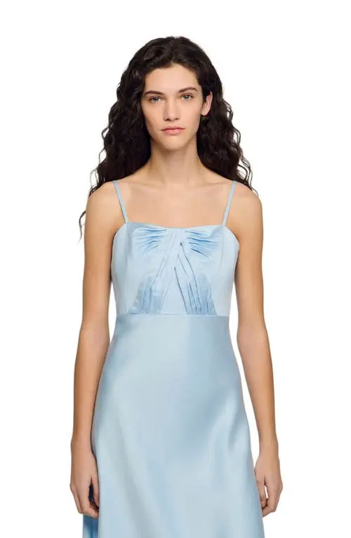 Sandro Satin-effect Maxi Dress