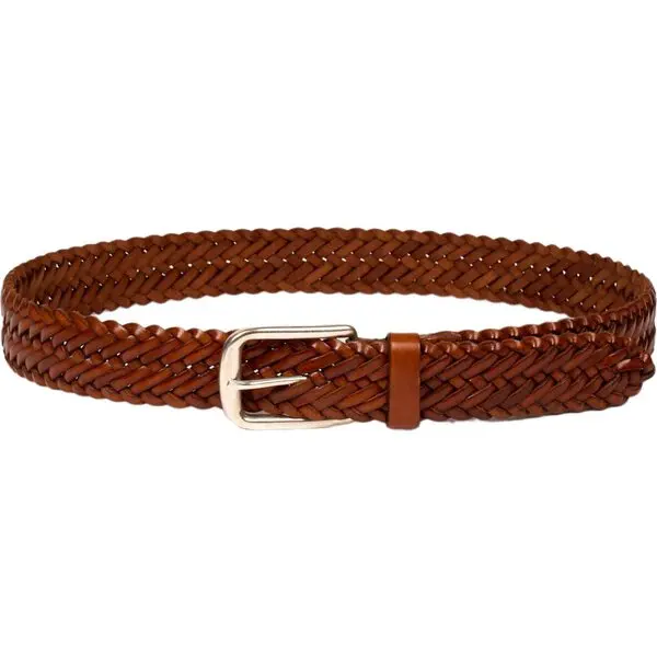 Sandro Braided Leather Belt - Camel