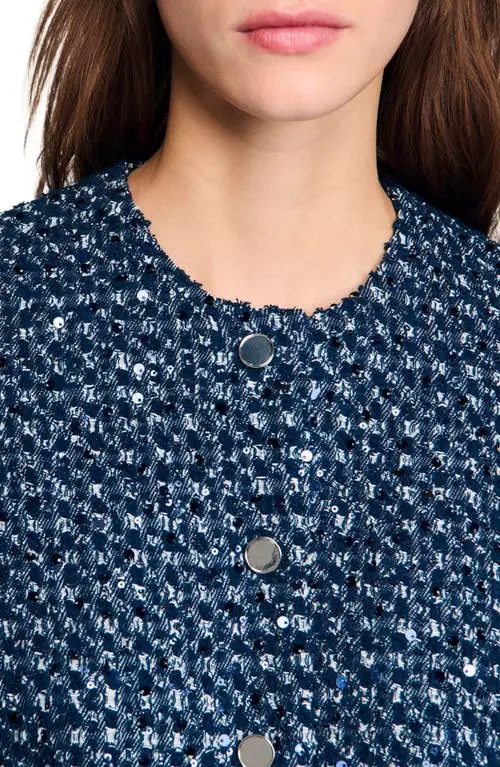 Sandro Sequin Sleeveless Crop Top