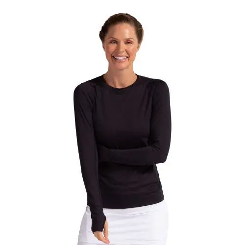BLOQUV Long Sleeve Uv Protection Pullover Sun Shirt - Black