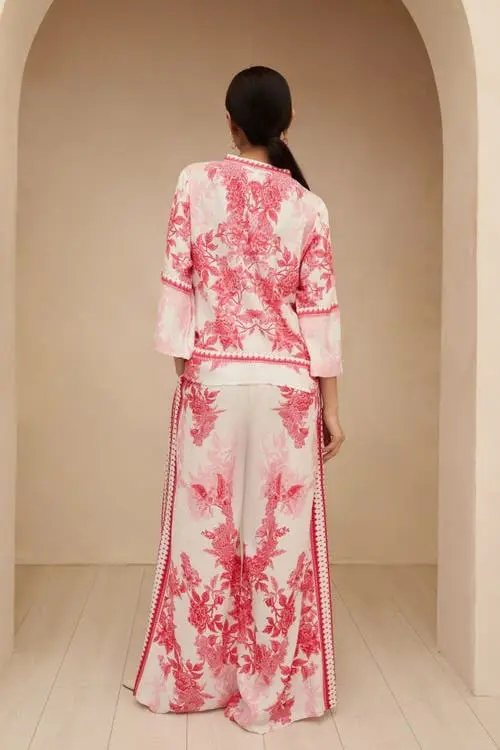 RAISHMA Printed Wide-leg Trousers