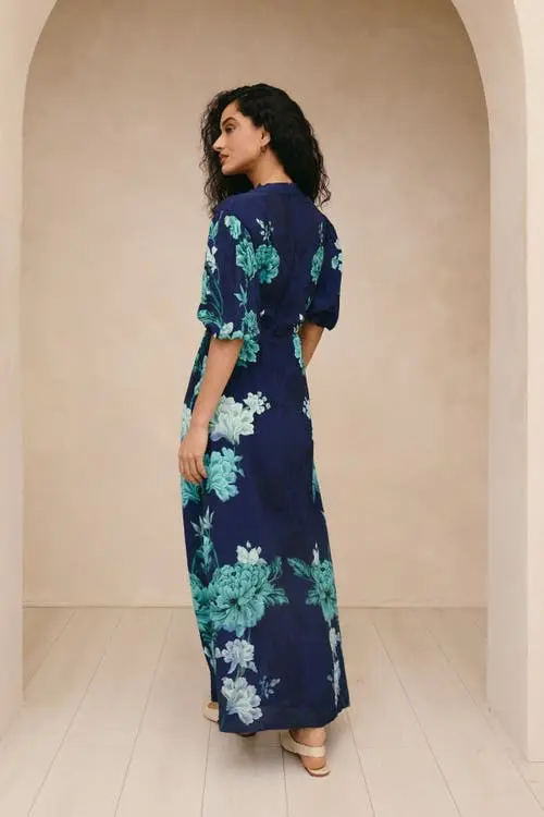 RAISHMA Frankie Floral Maxi Dress - Navy