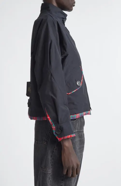 Undercover Tartan Trim Wavy Zip Jacket