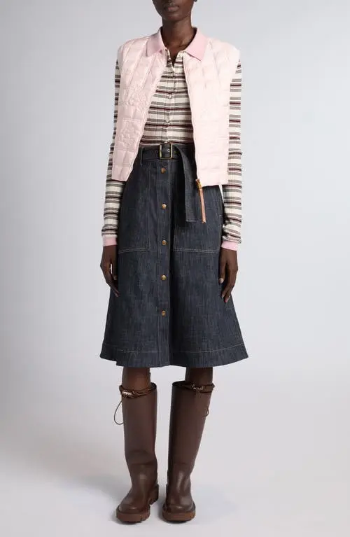 Moncler Floral Quilted Hybrid Puffer Sweater Vest