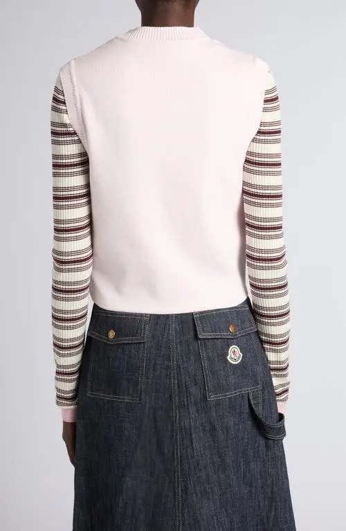 Moncler Floral Quilted Hybrid Puffer Sweater Vest