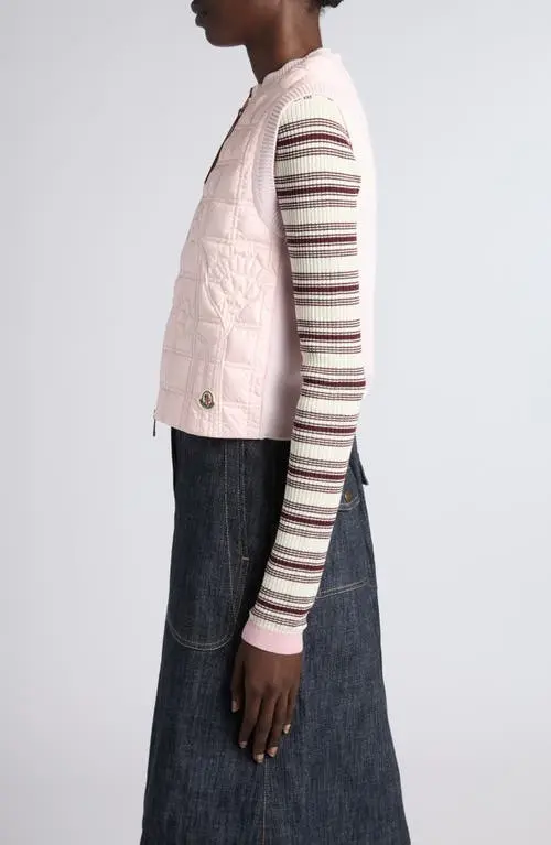 Moncler Floral Quilted Hybrid Puffer Sweater Vest